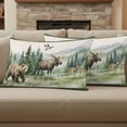 Bear Moose Lumbar Pillow Covers 12 x 20 Inch Pillow Covers Set of 2 ...
