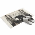 Bathroom Rug 2'x 3', Brown Bear Woven Cotton Washable Rug with Tassels ...