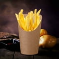 REACHISE 50 Kraft Paper French Fries Cups 14oz Disposable Take-out ...