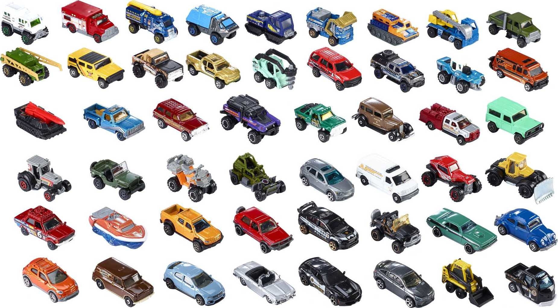 Matchbox Set of 50 Die-Cast Toy Cars or Trucks in 1:64 Scale (Styles ...