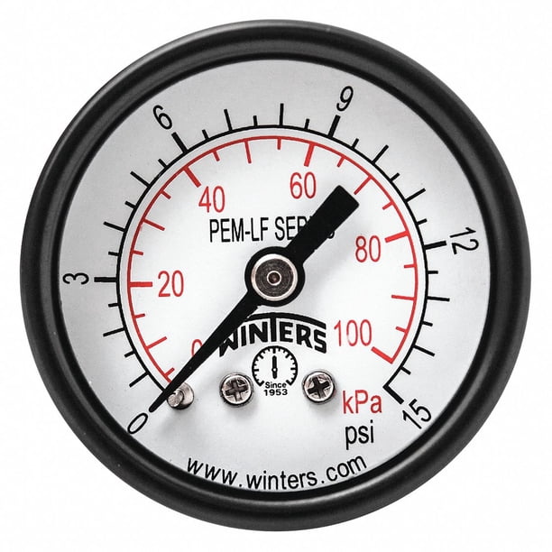 Winters Gauge,Pressure,1-1/2in.,0 to 15 psi PEM1399LF - Walmart.com