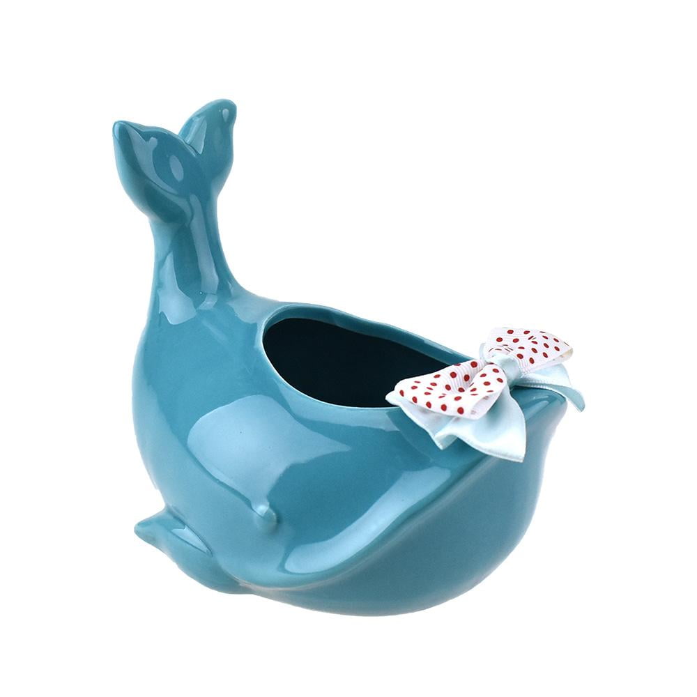 Whale with Ribbon Ceramic Plant Pot, 5-1/4-Inch - Walmart.com