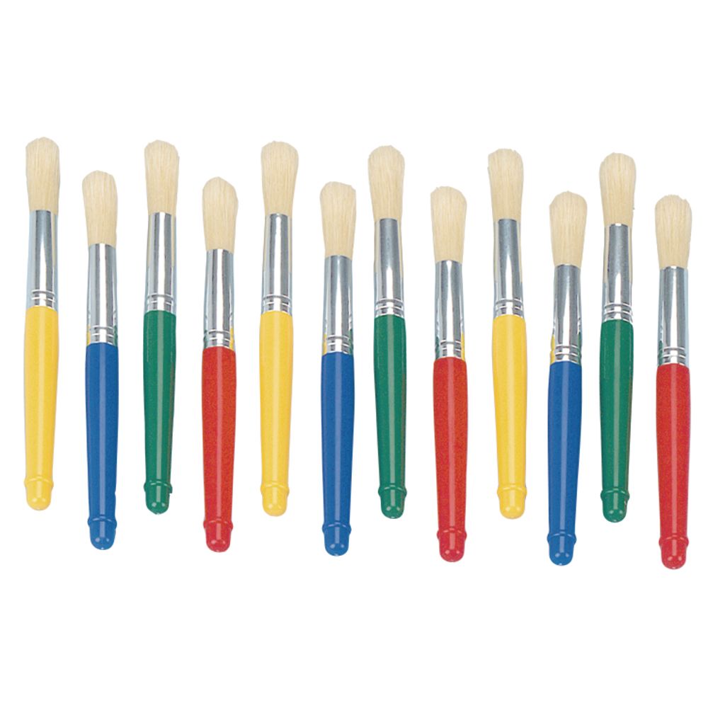 Colorations? Plastic Handle Jumbo Chubby Paint Brushes - Set of 12 ...