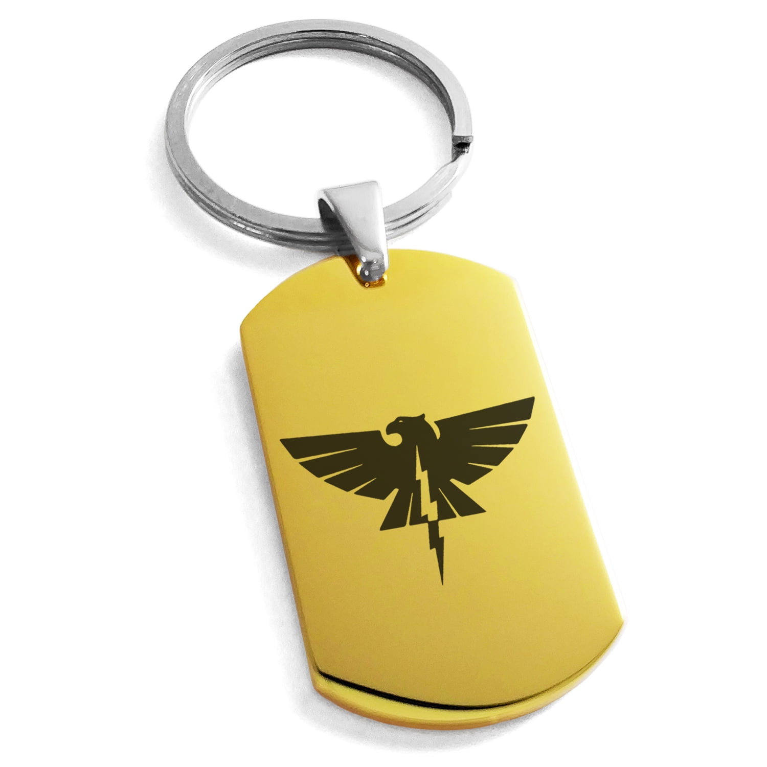 Stainless Steel Zeus Greek God of Sky Engraved Dog Tag Keychain Keyring ...