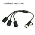 USB Type C Male To 2/3 USB Female Splitter Cable Fast Speed Data ...