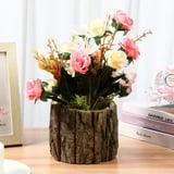 Ferencaa Wooden Desktop Plant Pot Bark Surface Flower Planting Planting ...