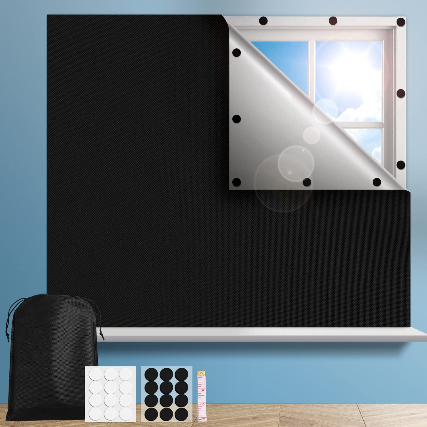 100% Blackout Blinds 79" x 57" Blackout Window Cover Travel Blackout ...