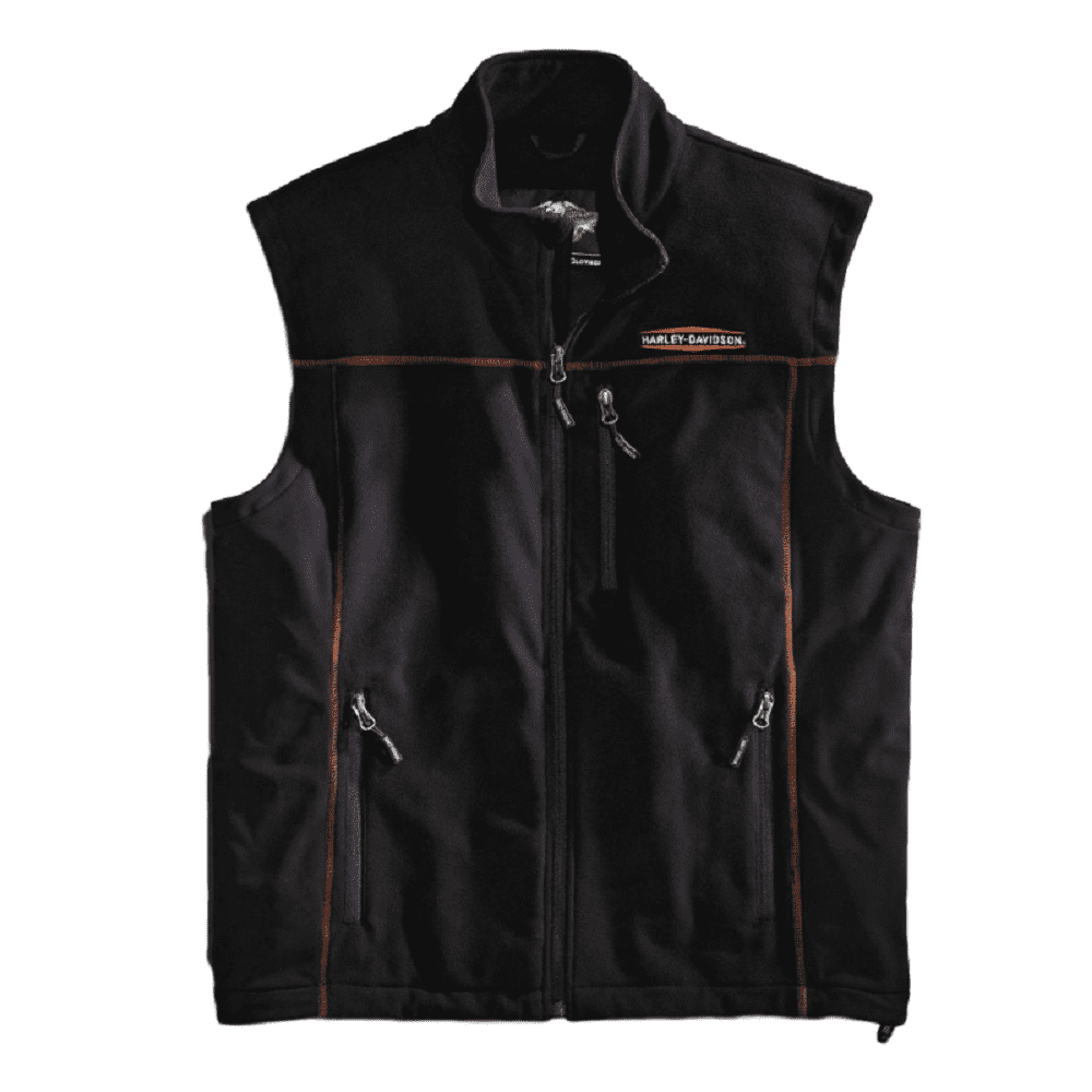 Harley-Davidson™ Men's Fleece Mid-Layer Vest Windproof, Black. 98567 ...