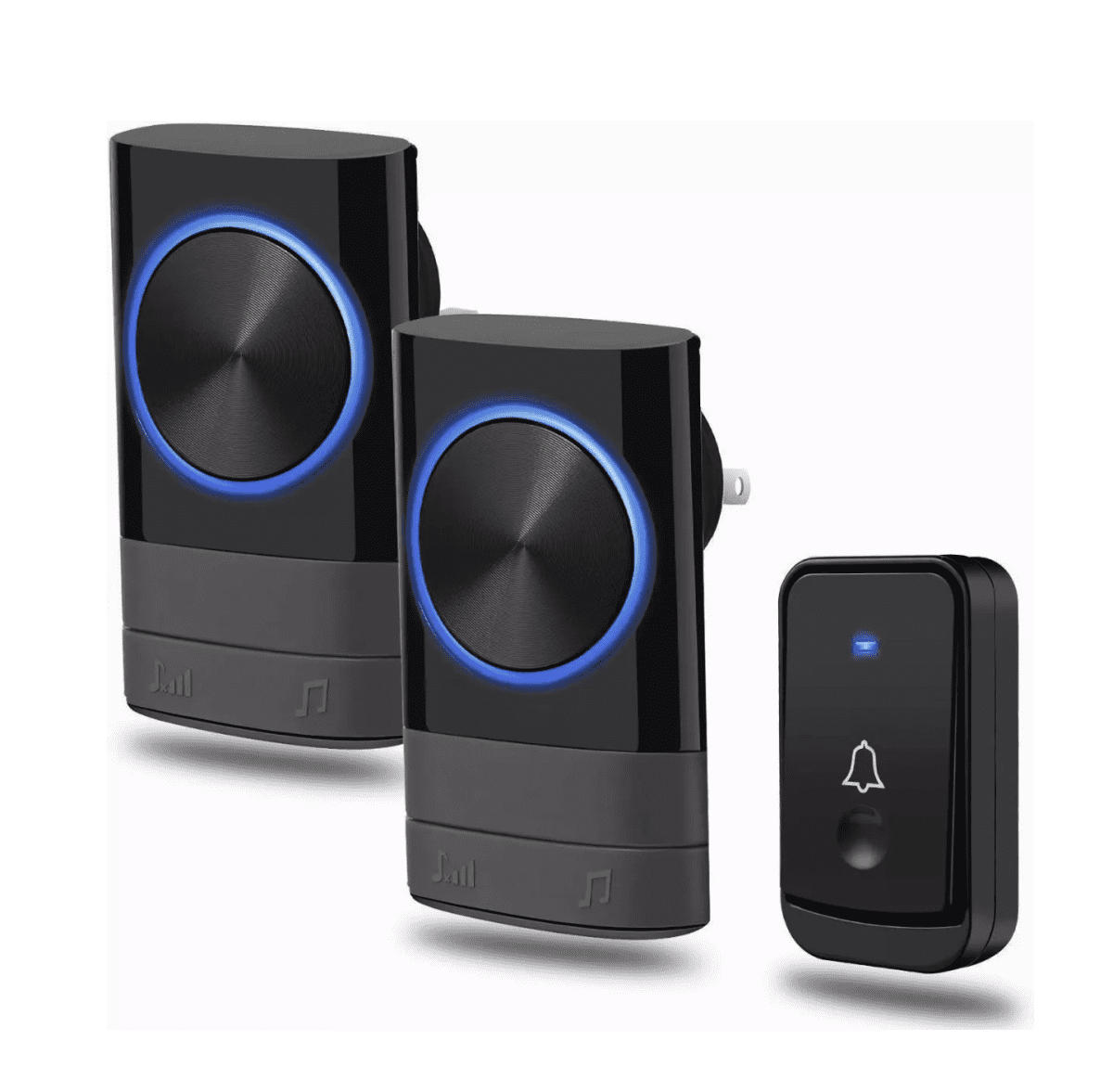 Timbre Inalámbrico Impermeable Con Luz Led 1 Transmisor 2 Receptor ...