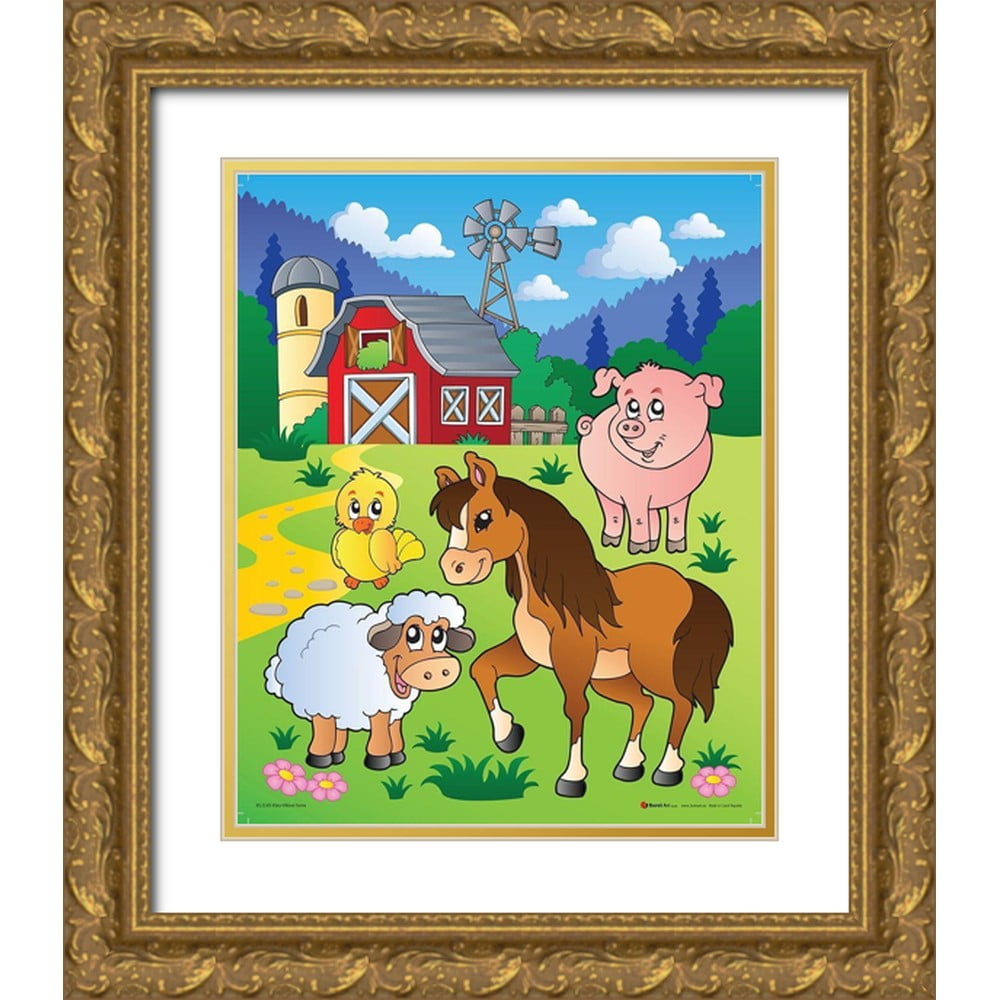 Viskova, Klara 20x24 Gold Ornate Wood Framed with Double Matting Museum ...