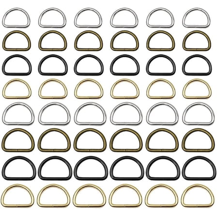 D Rings 40 Pieces Metal Ring D Ring Buckle D Ring D Rings Half Rings ...