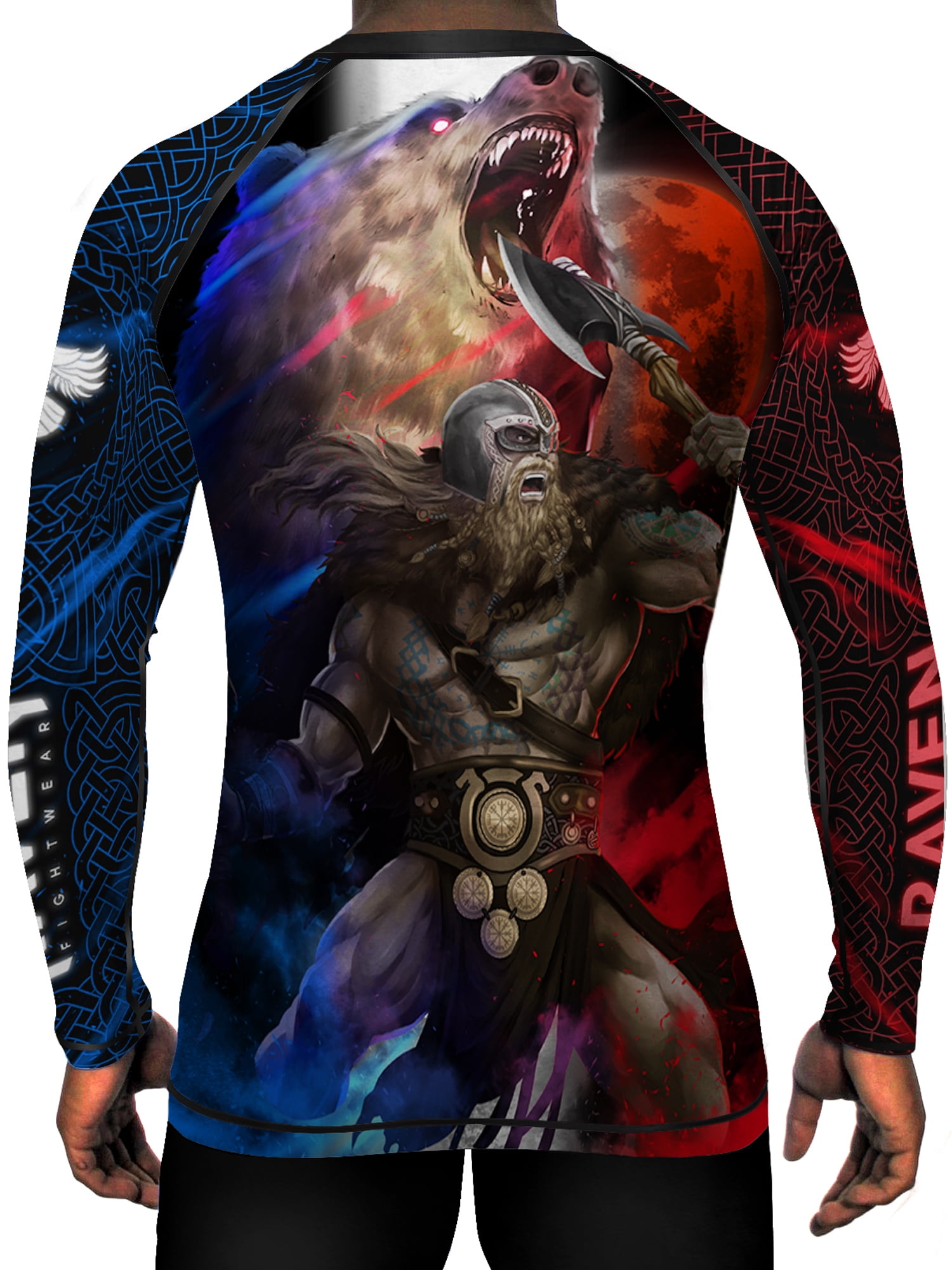 Raven Fightwear Men's Berserker 2.0 Jiu Jitsu BJJ Rash Guard MMA Red ...