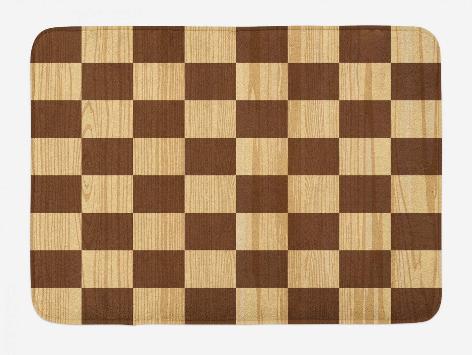 Checkered Bath Mat, Empty Checkerboard Wooden Seem Mosaic Texture Image ...