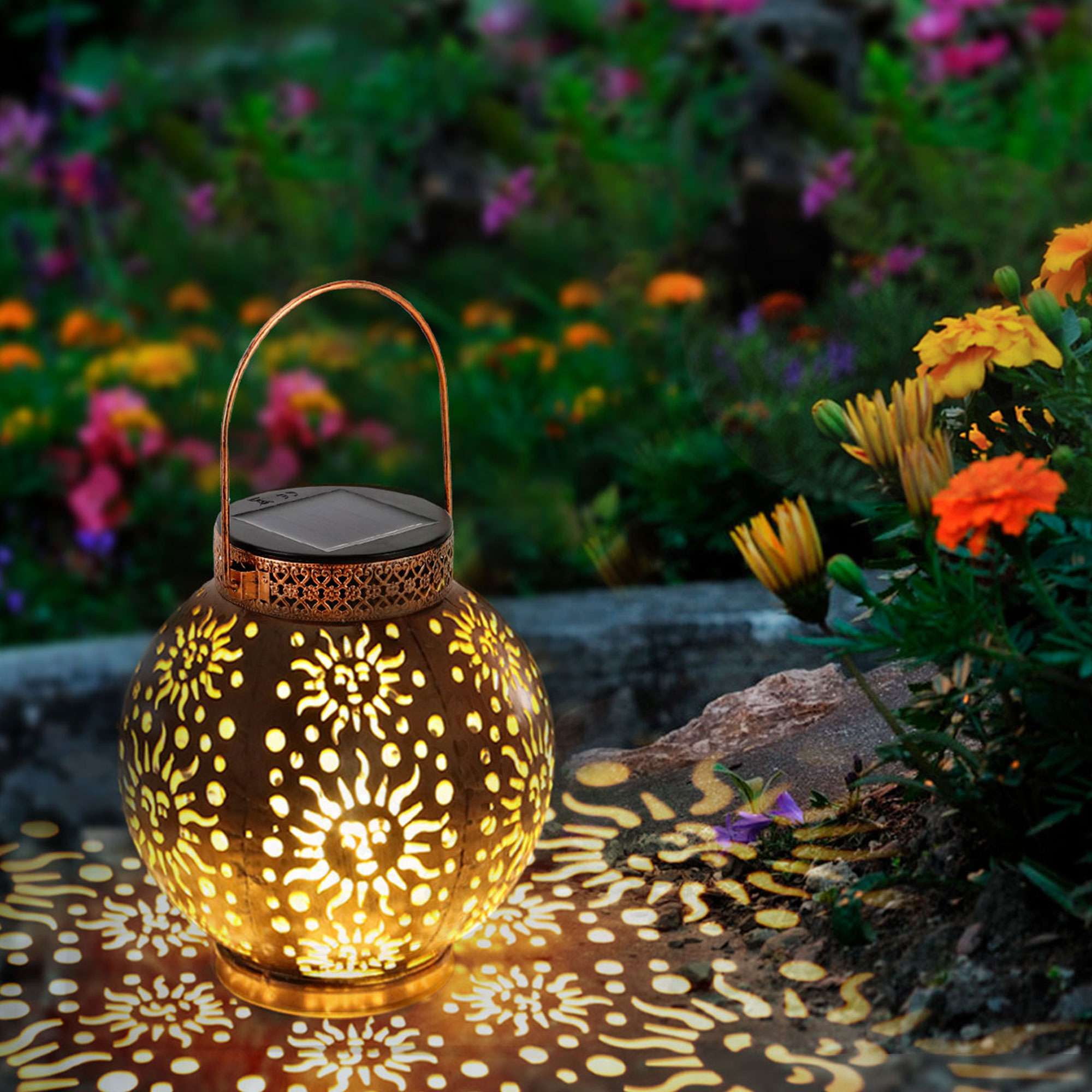 Spencer 2 Pack Outdoor Solar Hanging Lantern Lights LED Decorative ...