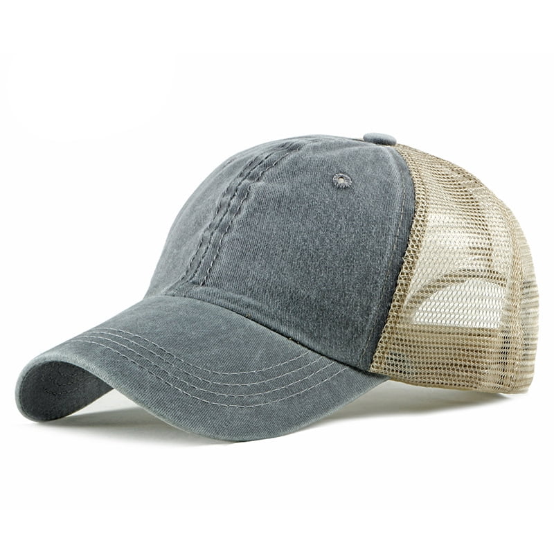 Trucker Ball Cap Mesh Beige Back Adjustable Hat Snapback 2-Tone Cap 6 ...