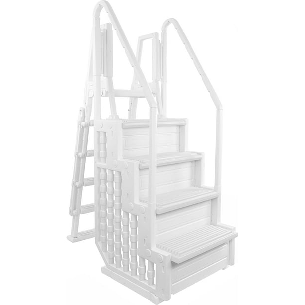 Aqua Select Everest Swimming Pool Step and Outside Flip Up Ladder ...