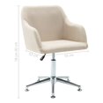 Cream Swivel Dining Chairs 2pcs Fabric Upholstered Modern Accent Chairs ...