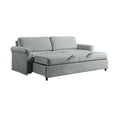Serta Myers Modern Farmhouse Convertible Sofa with Queen Size Sleeper, Light Gray Woven Fabric ...