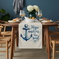 Blue Anchor Cotton Linen Table Runner Watercolor Hope Anchors The Soul ...
