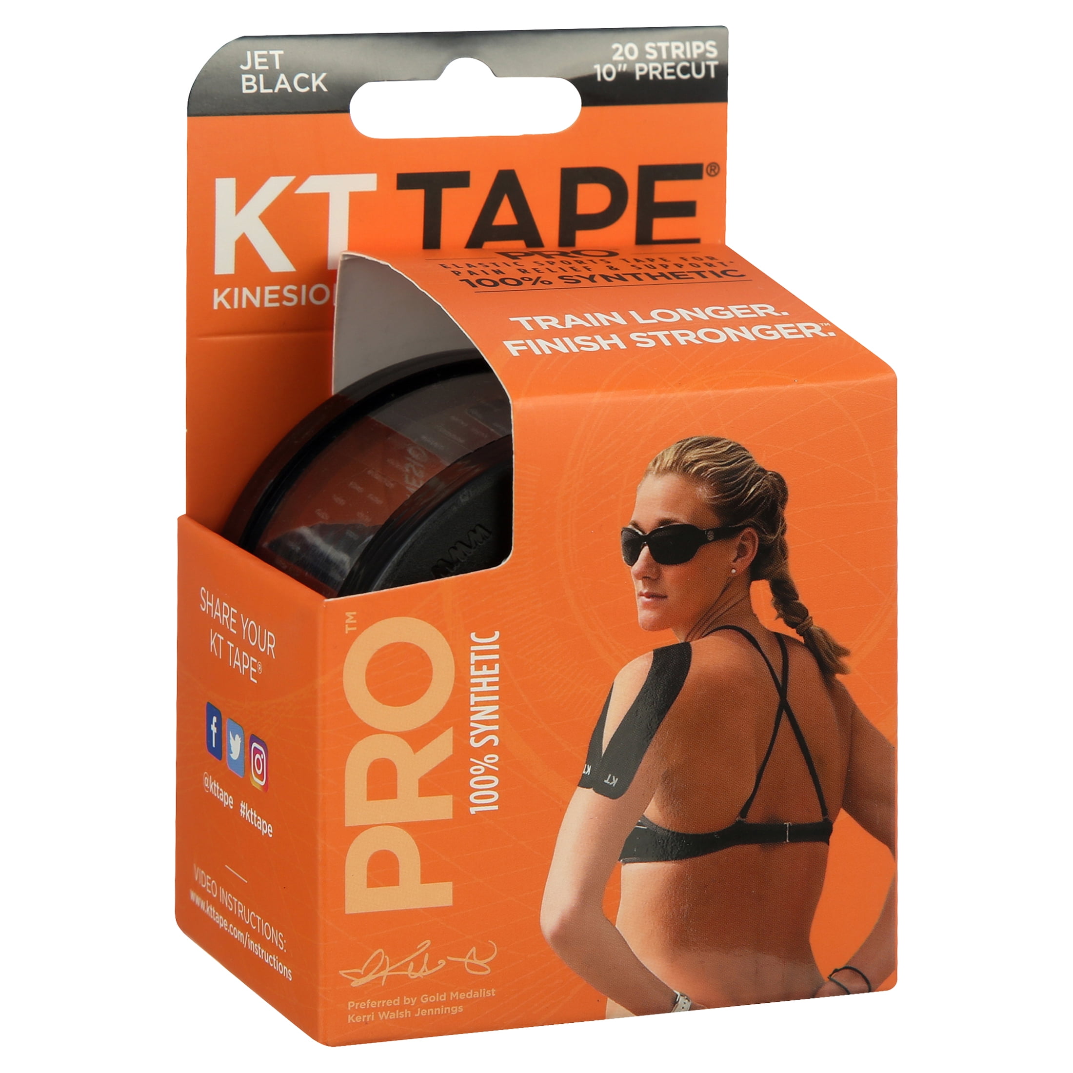 Buy KT Tape Black Original Cotton Kinesiology Tape 20 Precut Strips Online at Lowest Price in ...