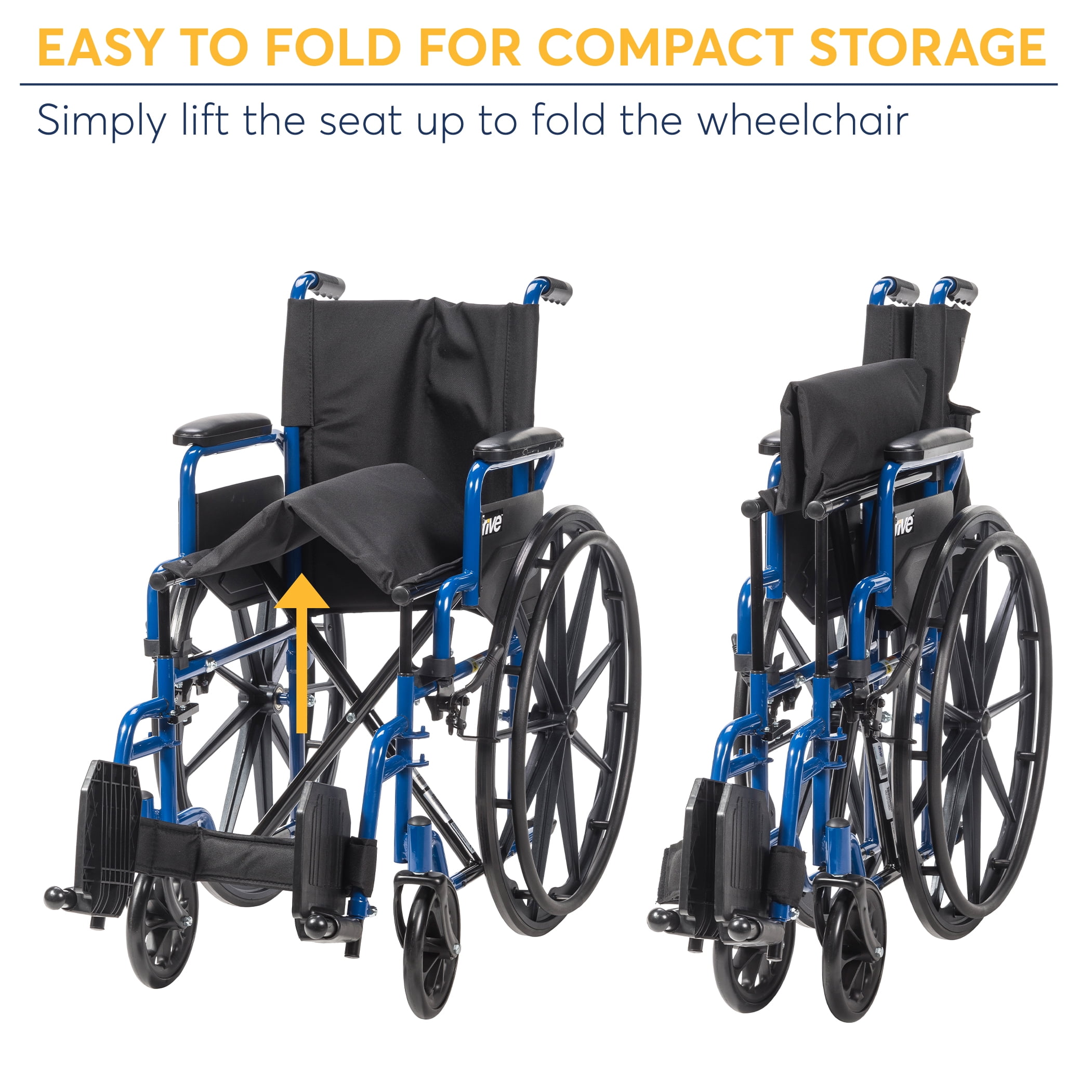 Drive Medical Blue Streak Wheelchair with Flip Back | Ubuy Nepal