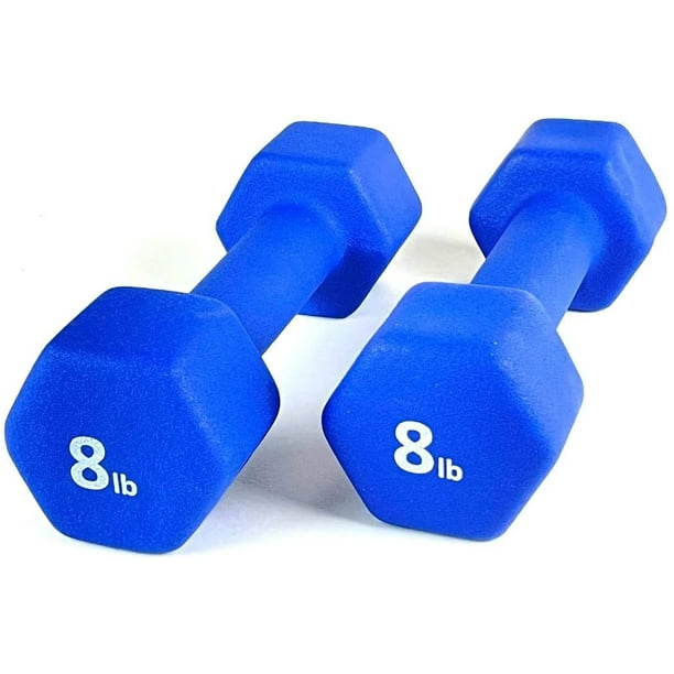 Neoprene 8LB Hex Dumbbell Hand Weights Set of 2 - Walmart.com - Walmart.com