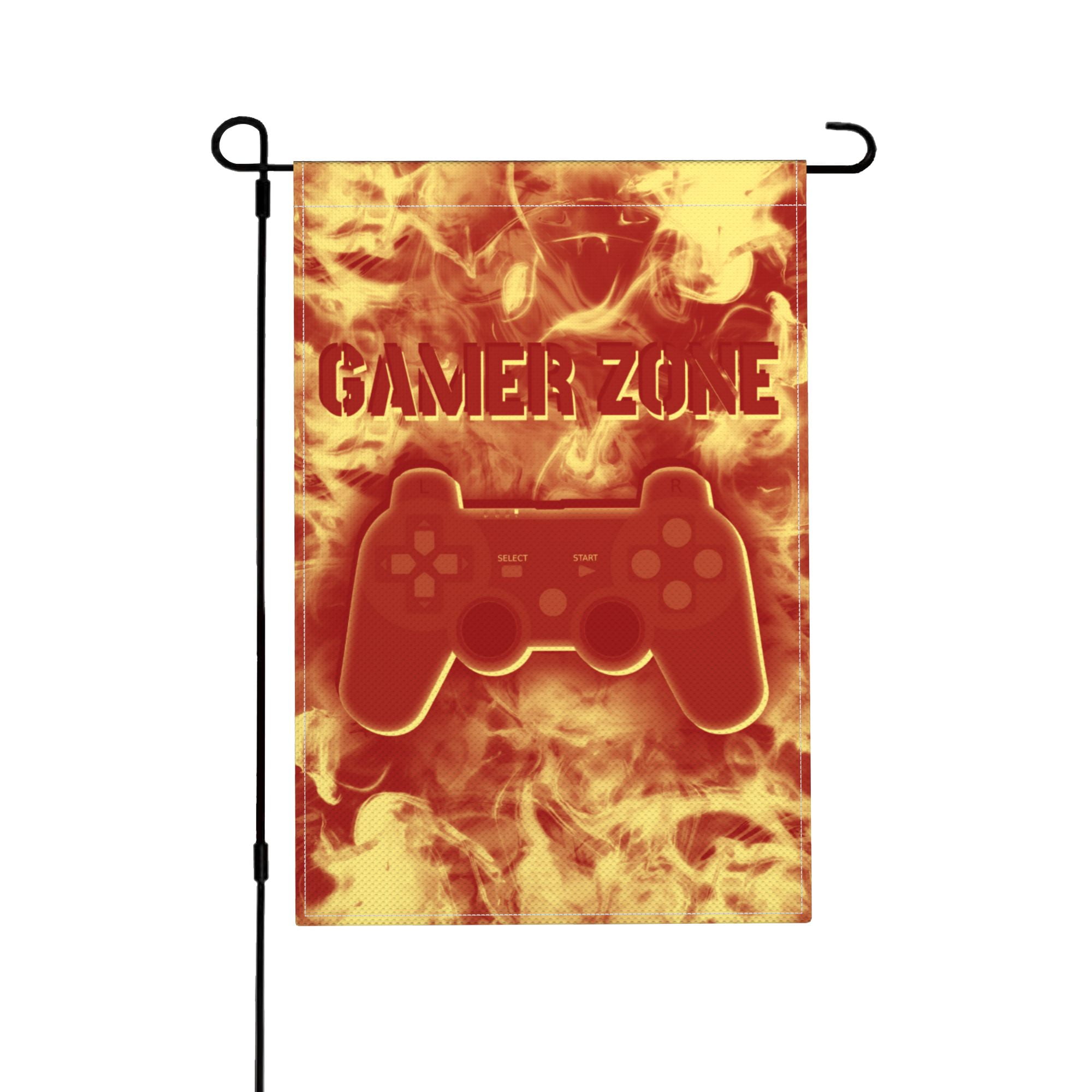 TEQUAN Orange Gamer Zone Play Games Garden Flags, 18 x 12 inch Double ...