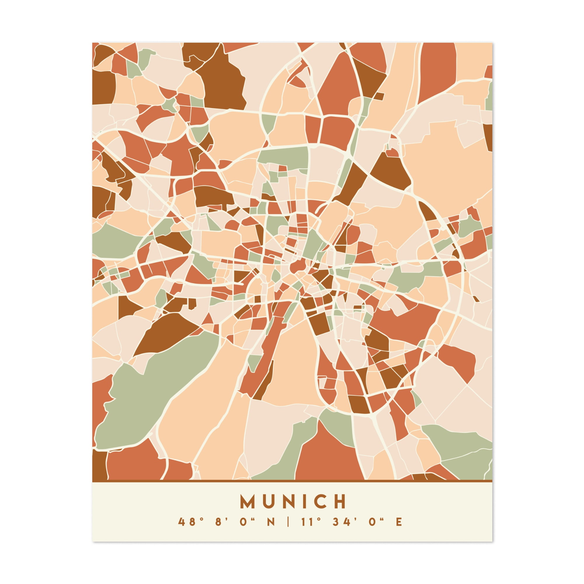 Munich Coordinates Munich Travel Germany Print Munich Wall Art Germany ...