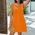 CHUMUD Summer Dresses for Women Plus Size V-Neck Sleeveless Mini Dress ...