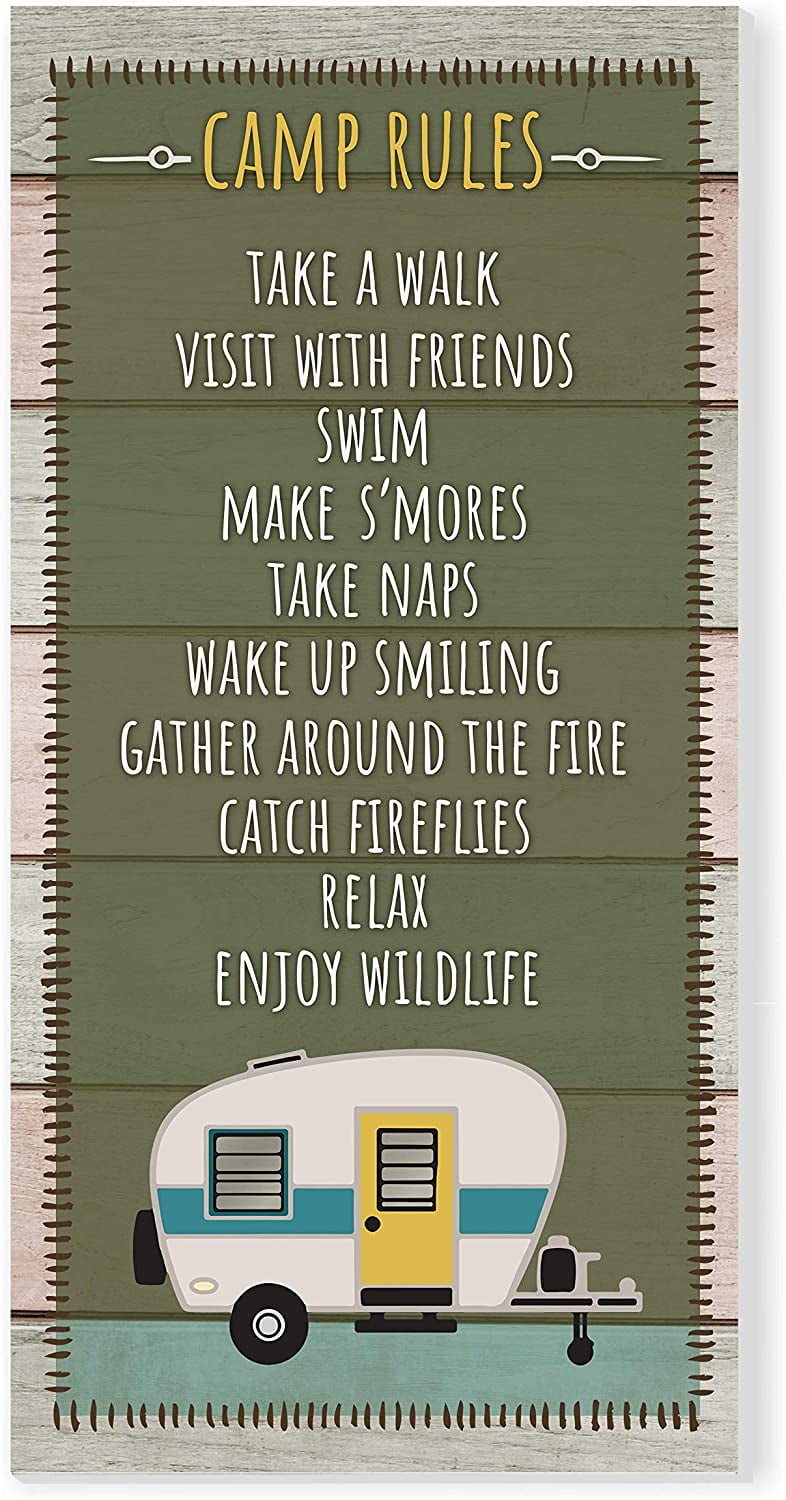 Camp Rules Rustic Wood Wall Sign 9x18 - Walmart.com