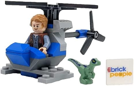 LEGO Jurassic World: Owen with Helicopter and Baby Raptor Blue ...