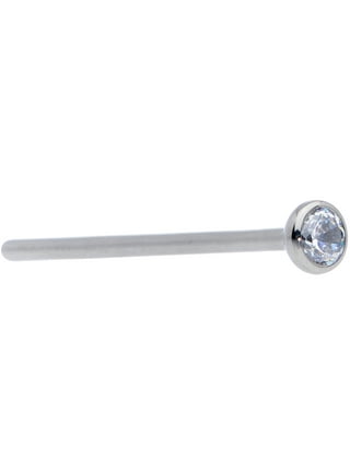 Body Candy Solid 14k White Gold 2mm Turquoise Straight Fishtail Nose S-