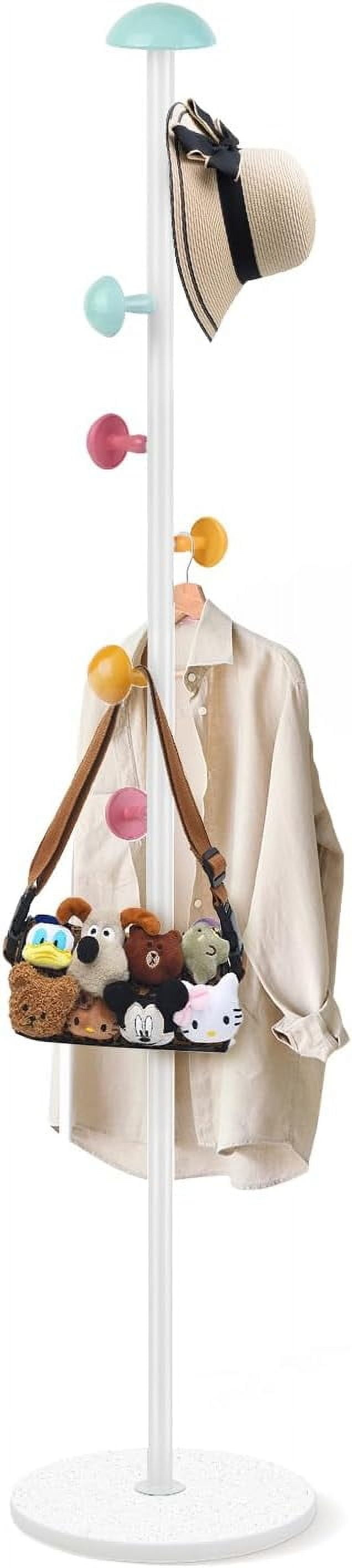Coat Rack Standing Clothing Rack with 7 Hooks Mushroom Coat Rack ...