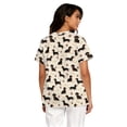 Binienty Dachshund Paw Print Pattern Nursing Uniform Top for Healthcare ...