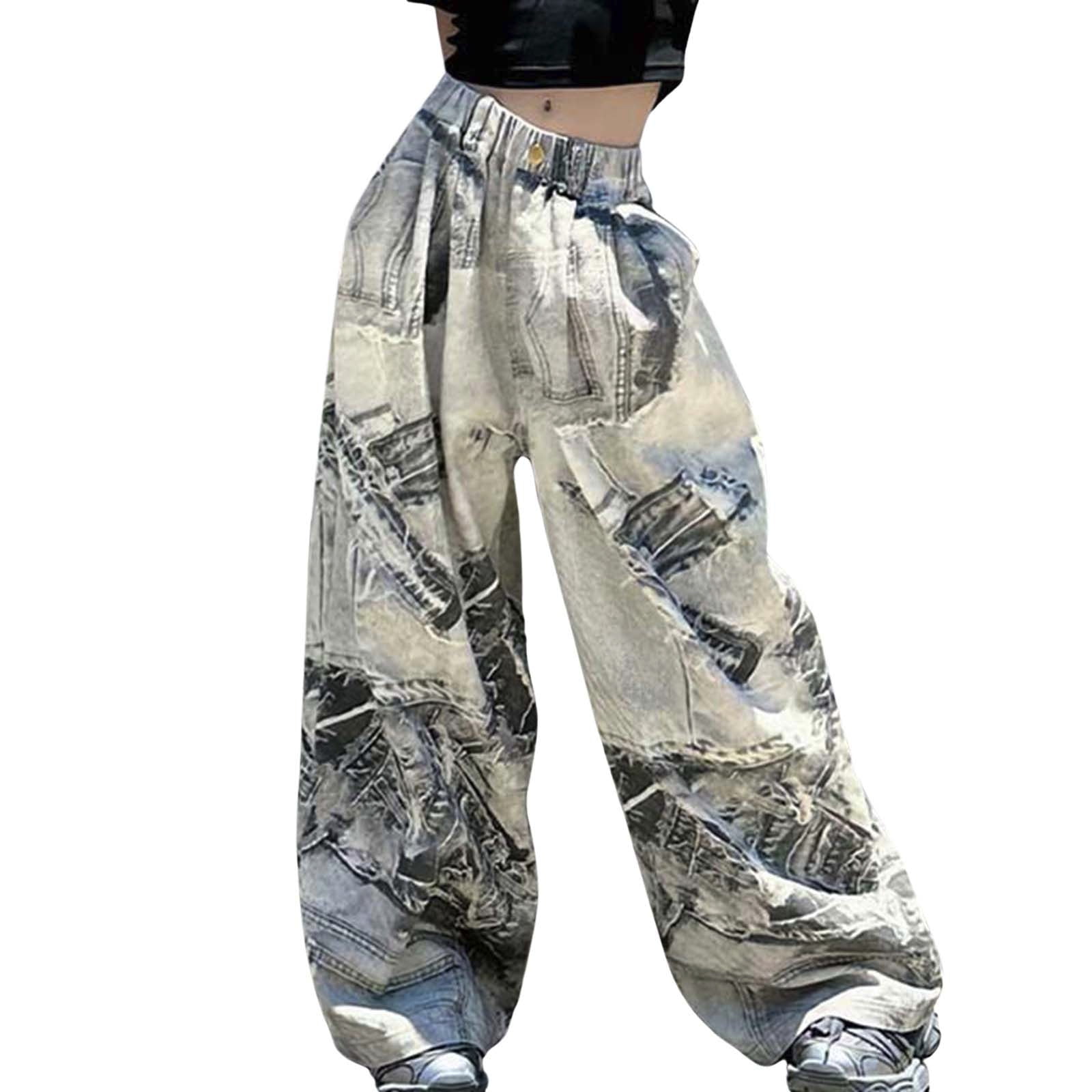 Click here for Asdfzx Girls Baggy Jeans Elastic Waist Wide Leg Je... prices