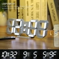 3D LED Digital Wall Clock ,9.7", Large Display Table/ Desk Clock with ...