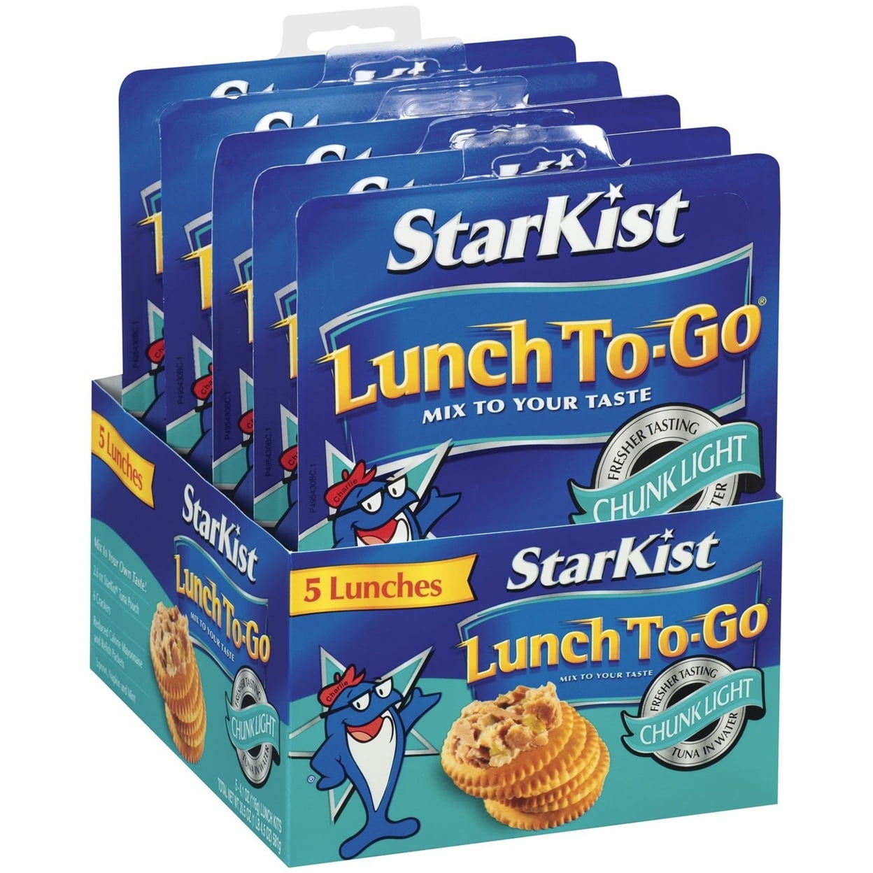 Starkist Chunk Light Tuna In Water Lunch To-Go - 5 Pack - Walmart.com