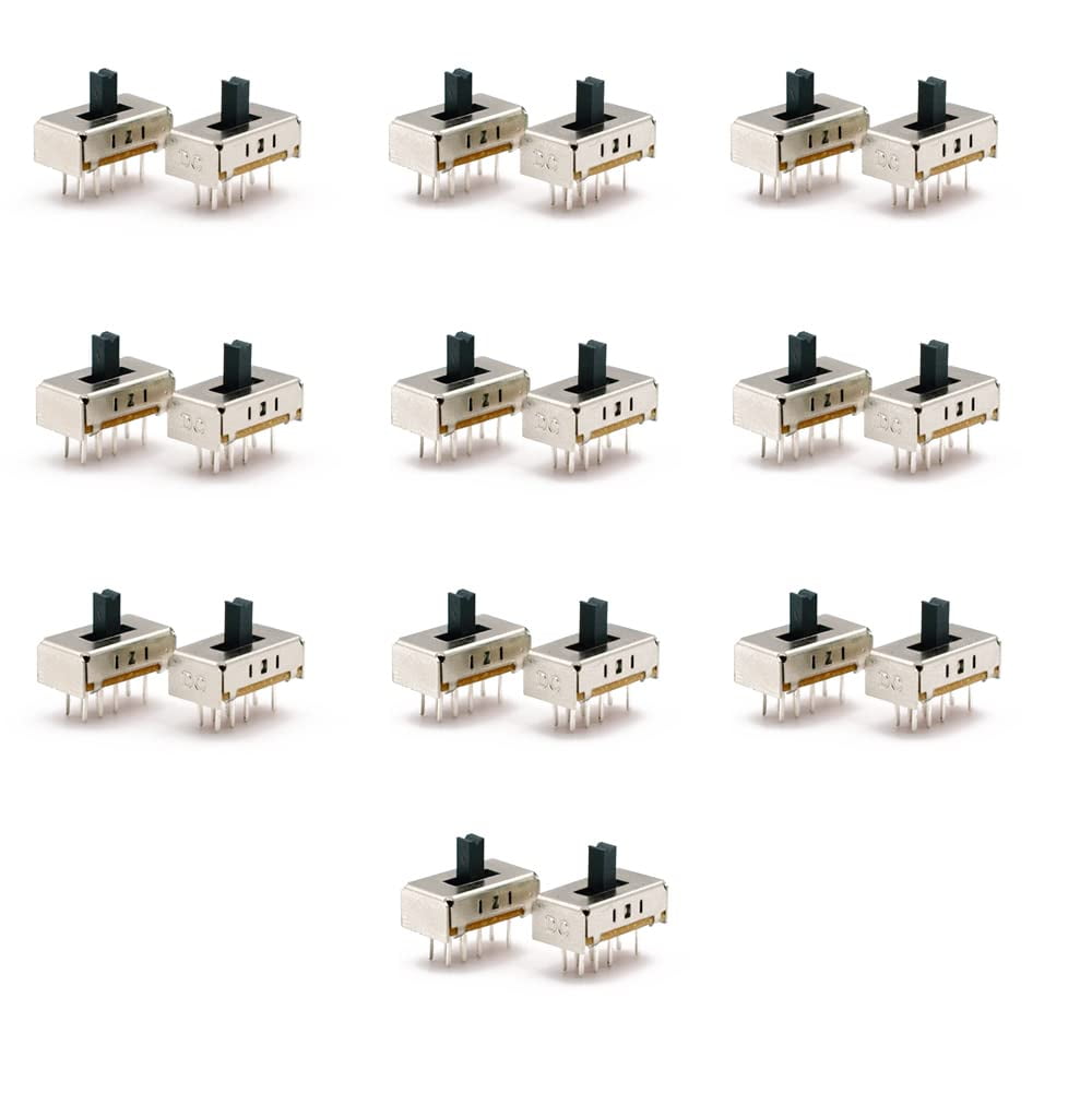 Treedix 20PCS 3 Position 8Pin 2P3T Toggle Switch Vertical Slide Switch ...