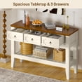 47" Console Table with Drawers, Farmhouse Rustic Entryway Table with ...