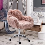 Fluffy Upholstered Dressing Chair, SYNGAR Modern Faux Fur Vanity Chair ...