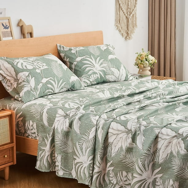 Gogreen 4PC Queen Size Sheets Set with Deep Pocket Fit 16", Breathable ...