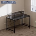 32 Inch Compact Computer Desk with Monitor Stand and Headphone Hook ...