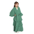 Dianli Eid Ramadan Girls Muslim Modest V-Neck Long-Sleeve Chiffon Dress ...