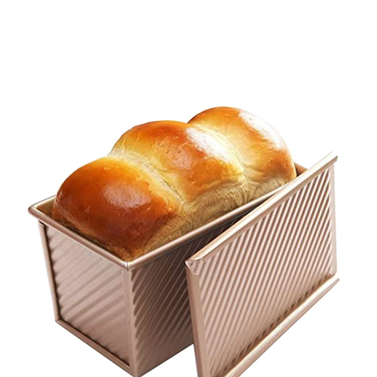 450g Loaf Pan With Lid Champagne colored Corrugated Non stick Bakeware