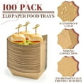 1lb Paper Food Trays, 100 Pack Heavy Duty Kraft Food Boats Holders ...