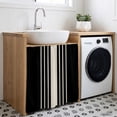 Black Beige Striped Cabinet Curtains 35''x35'', Modern Farmhouse Retro ...