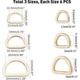 3 Sizes D Ring Buckles 18pcs D-Shaped Purse Loop Metal D-Rings Webbing ...