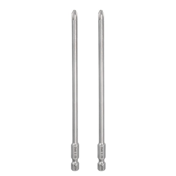 2pcs #2 Phillips Screwdriver Bit PH2 1/4" Hex Shank 6" (150mm) Long 0.2 ...