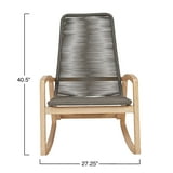 Creative Co-Op Indoor/Outdoor Teak Wood & Woven Rope Rocking Chair ...