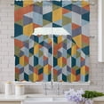 Boho Curtains Swag and Tiers Curtains Set, Modern Abstract Geometric ...